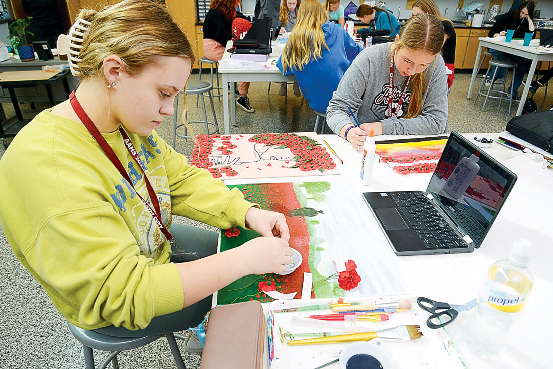 Pop art: Students honor Veterans Day with poppy-themed masterpieces ...